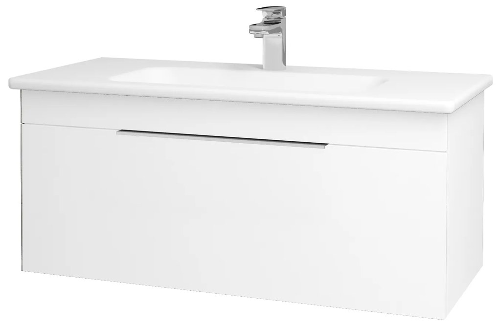 Dřevojas Koupelnová skříň ASTON SZZ 100 Varianta: N01 Bílá lesk / Úchytka T03 / D08 Wenge