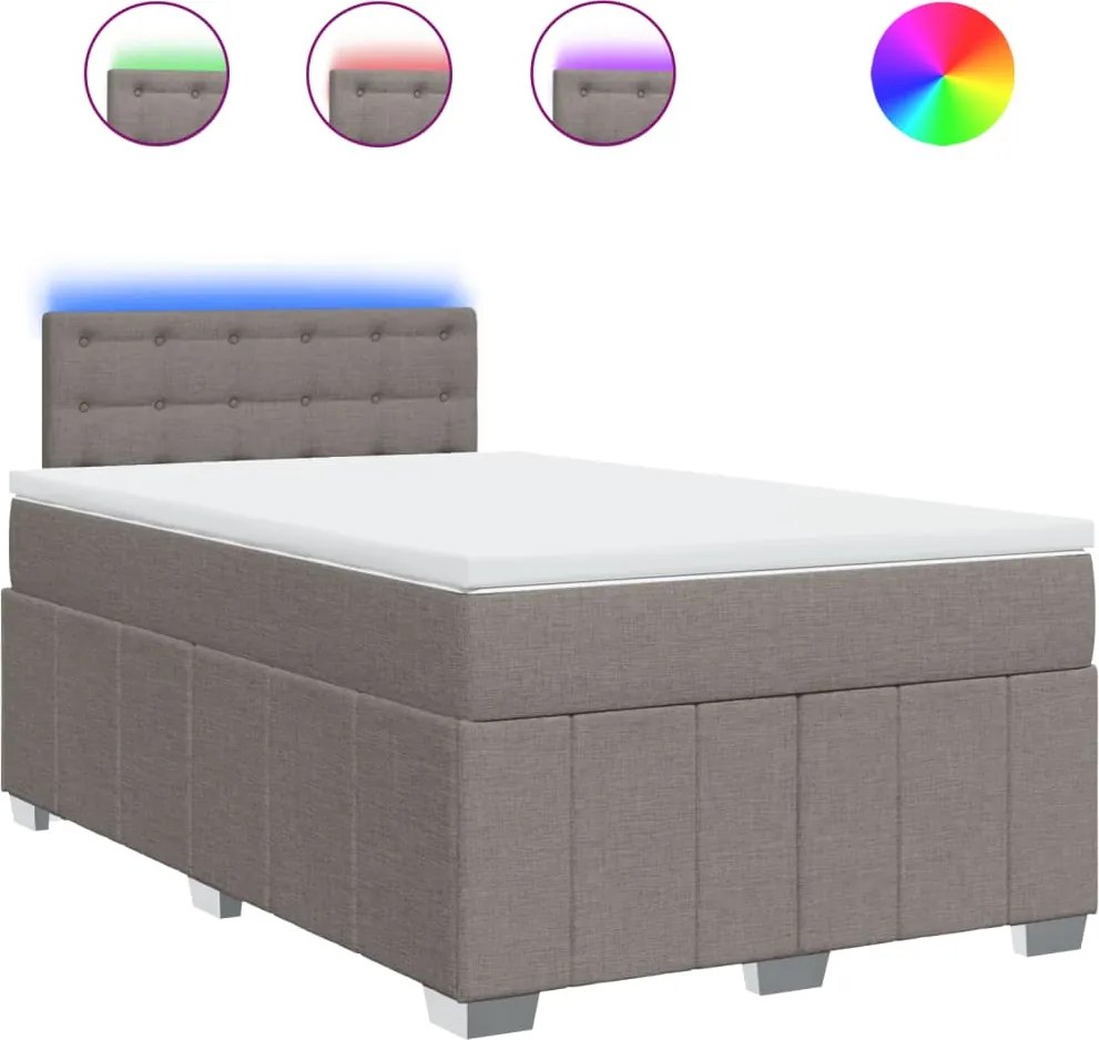 Box spring postel s matrací taupe 120x190 cm textil 3289325