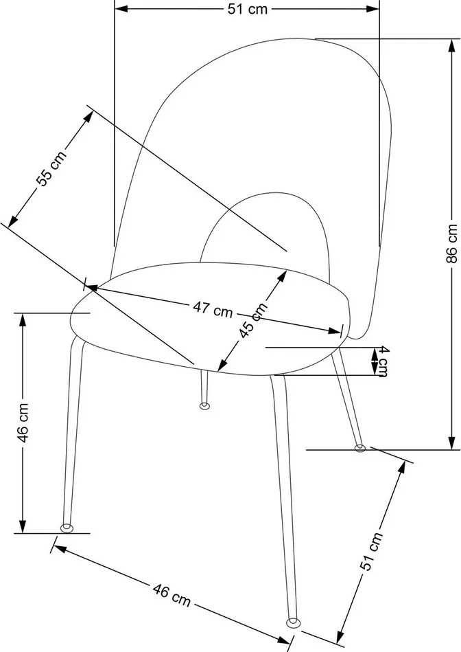 Jídelní židle Neville, černá