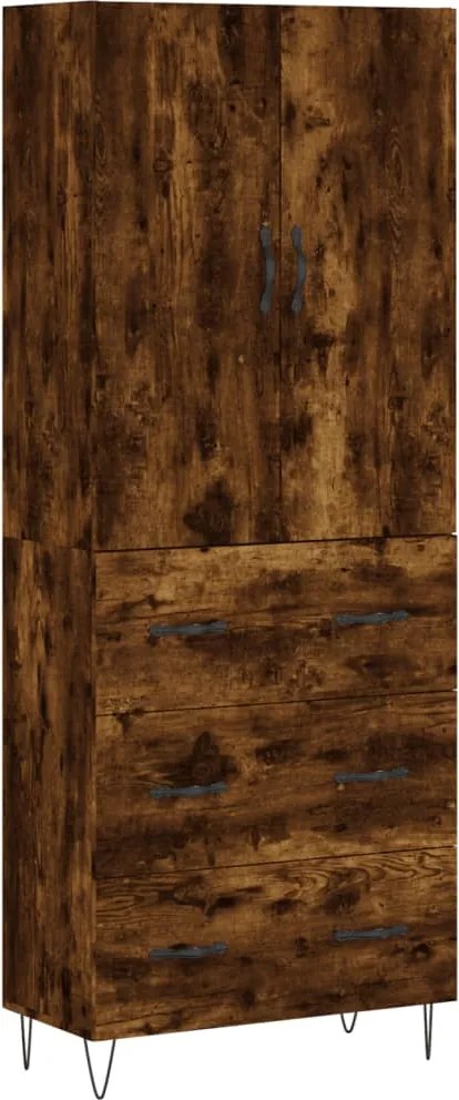 Skříň highboard kouřový dub 69,5 x 34 x 180 cm kompozitní dřevo 3198086