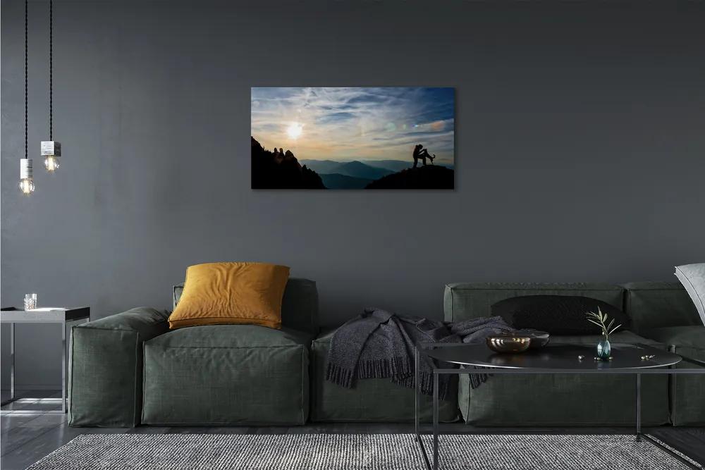 Obrazy na plátně Muž salašnický pes 100x50 cm