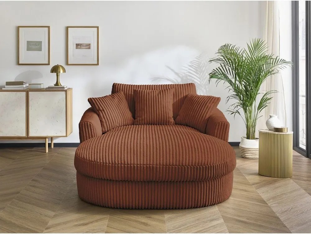 Oranžové manšestrové křeslo Belem – Bobochic Paris