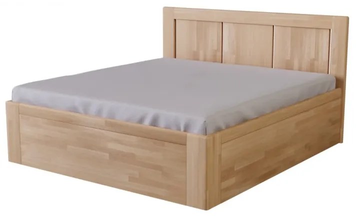 Masivní postel RUMBA - Solwo Design Materiál: Dub Cink, Barevne provedení: Olej odstín 102/202, Specifikace: 140x200