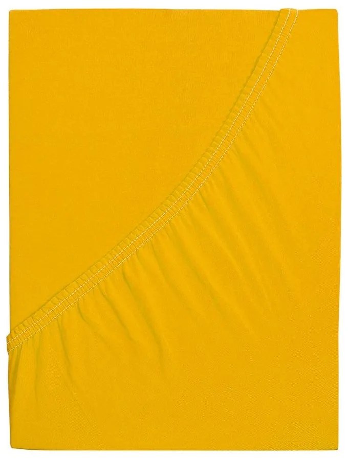 B.E.S. - Petrovice, s.r.o. Jersey prostěradlo s elastanem Lycra - Sytá žlutá 140 x 200
