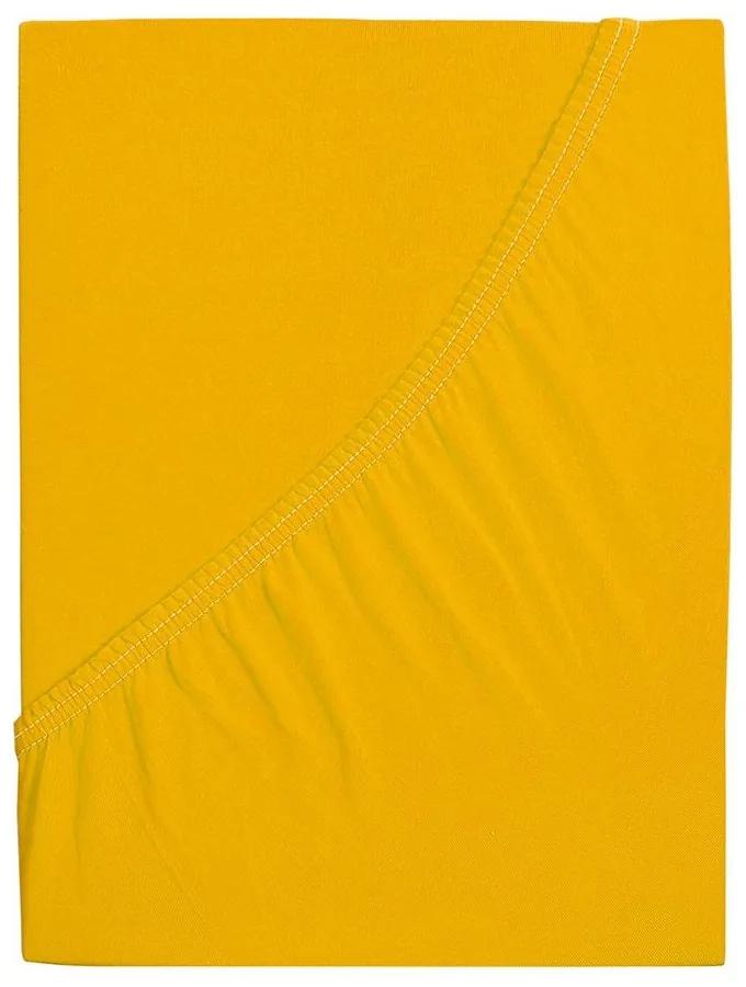 B.E.S. - Petrovice, s.r.o. Jersey prostěradlo s elastanem Lycra - Sytá žlutá 160 x 200
