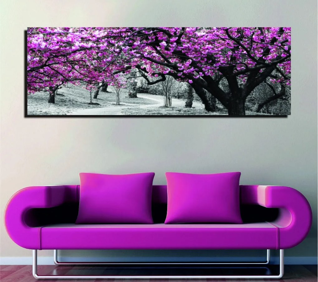 Obraz na plátně Cherry tree alley PC017 30x80 cm