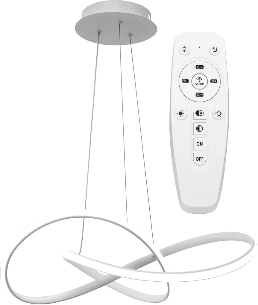 Toolight - Ring, LED závěsné svítidlo + dálkové ovládání APP396-CP, bílá, OSW-06912