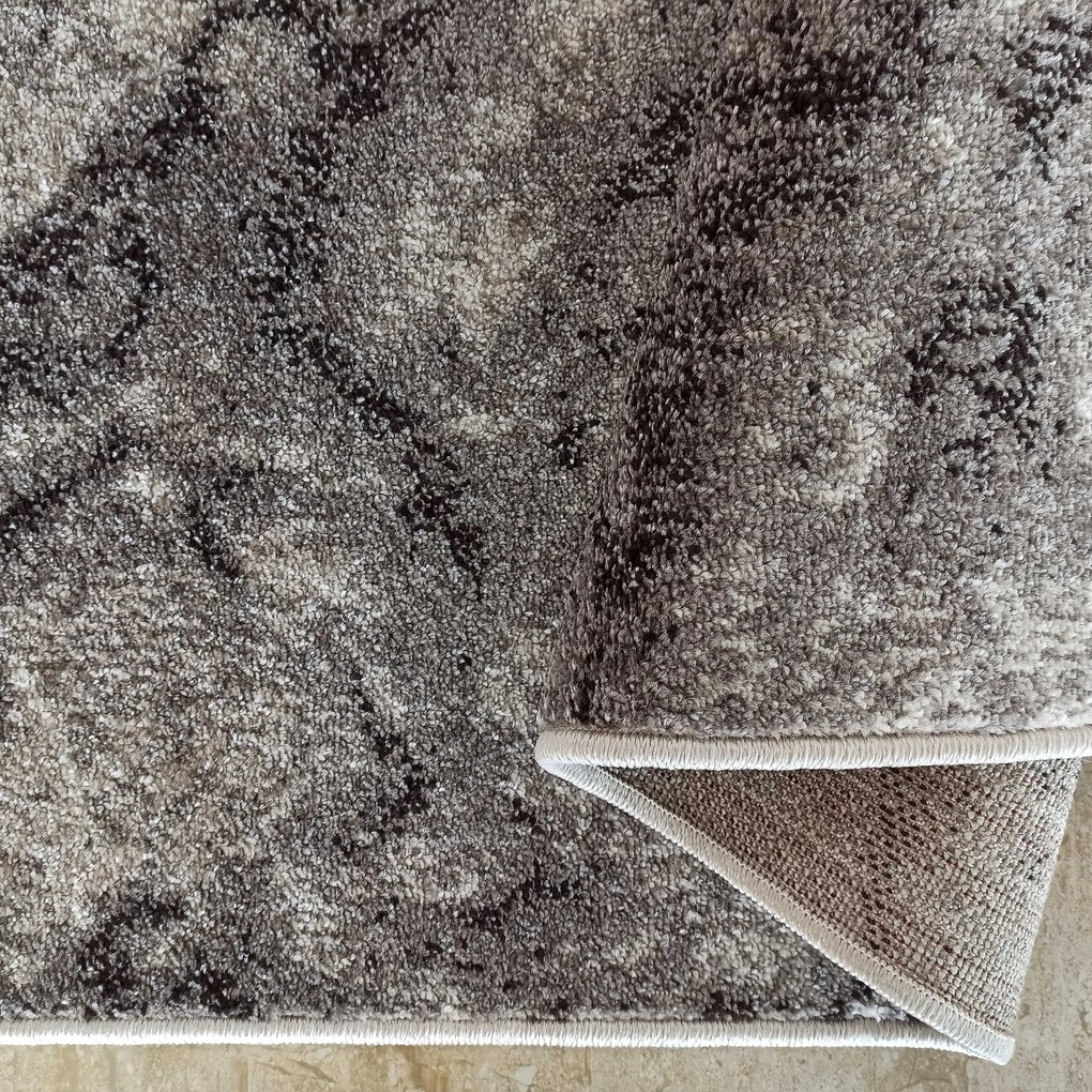 DY Šedý moderní koberec s mramorovým vzorem Panamero 19 Rozměr: 60x100 cm