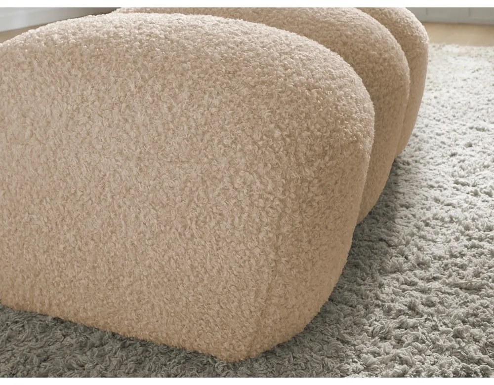 Béžová podnožka z textilie bouclé Hippolyte – Bobochic Paris