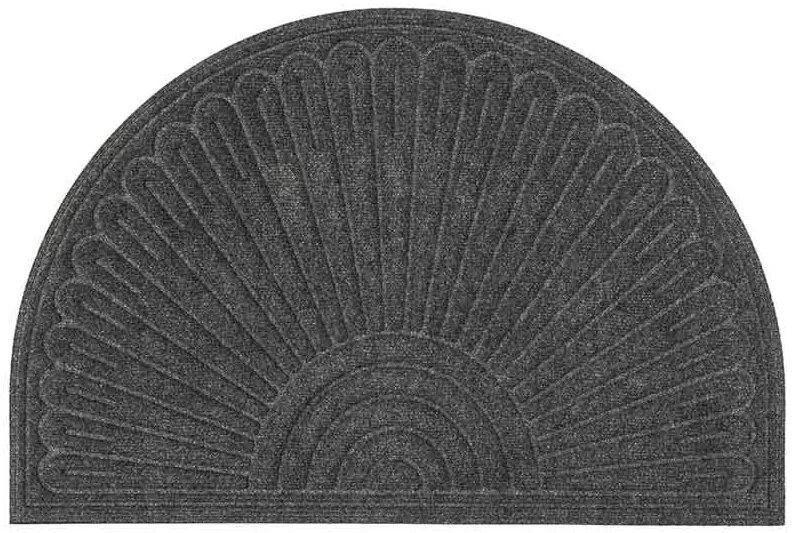 Multyhome Rohožka CONTOURS půlkruh, barva šedá, 60 x 90 cm 00120040