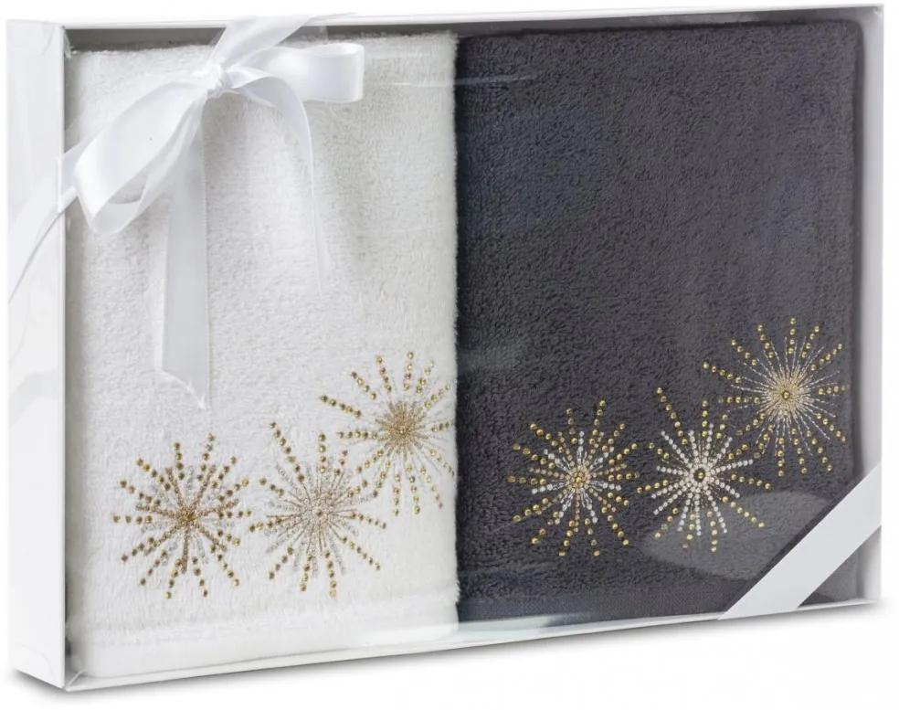 Sada bavlněných vánočních ručníků s jemným vzorem Šírka: 50 cm | Dĺžka: 90 cm