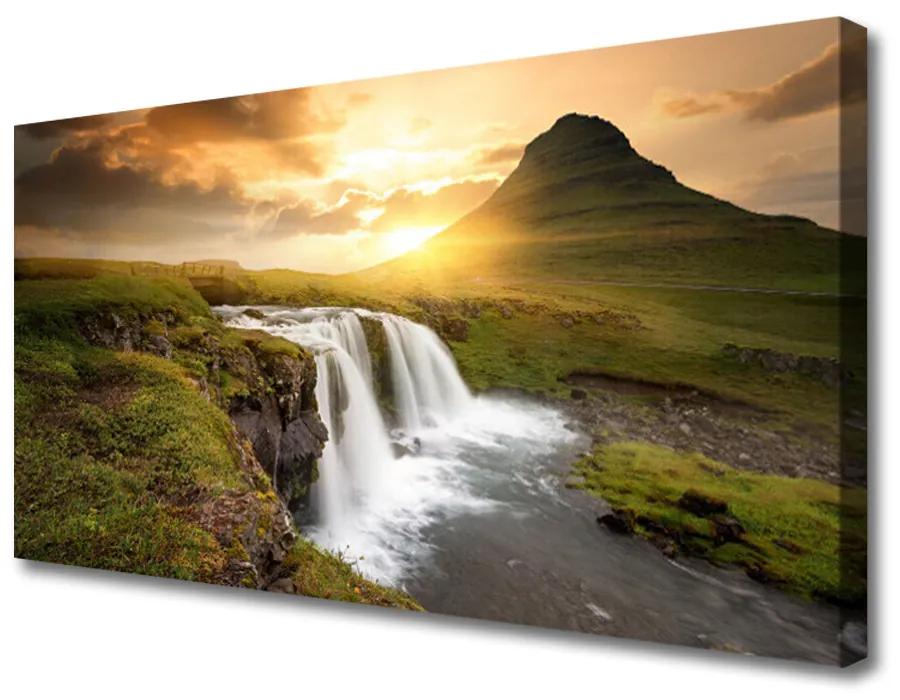 Obraz na plátně Hory Vodopád Příroda 125x50 cm