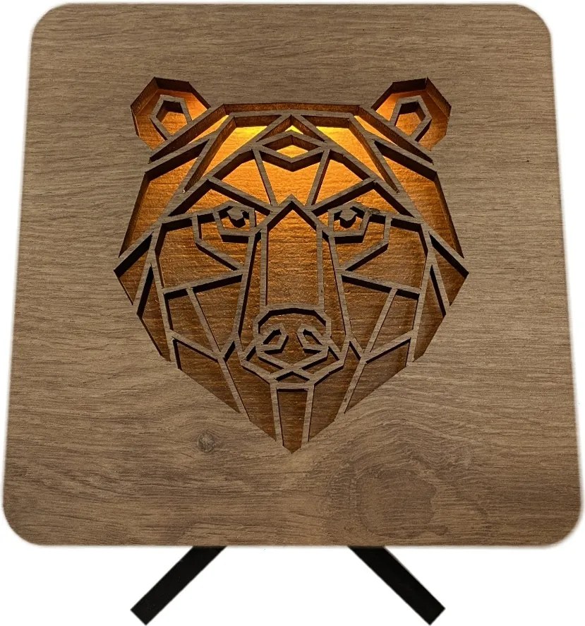 Li-Go "Hlava medvěda" lampa 19x19 cm provedení povrchu: dub světlý