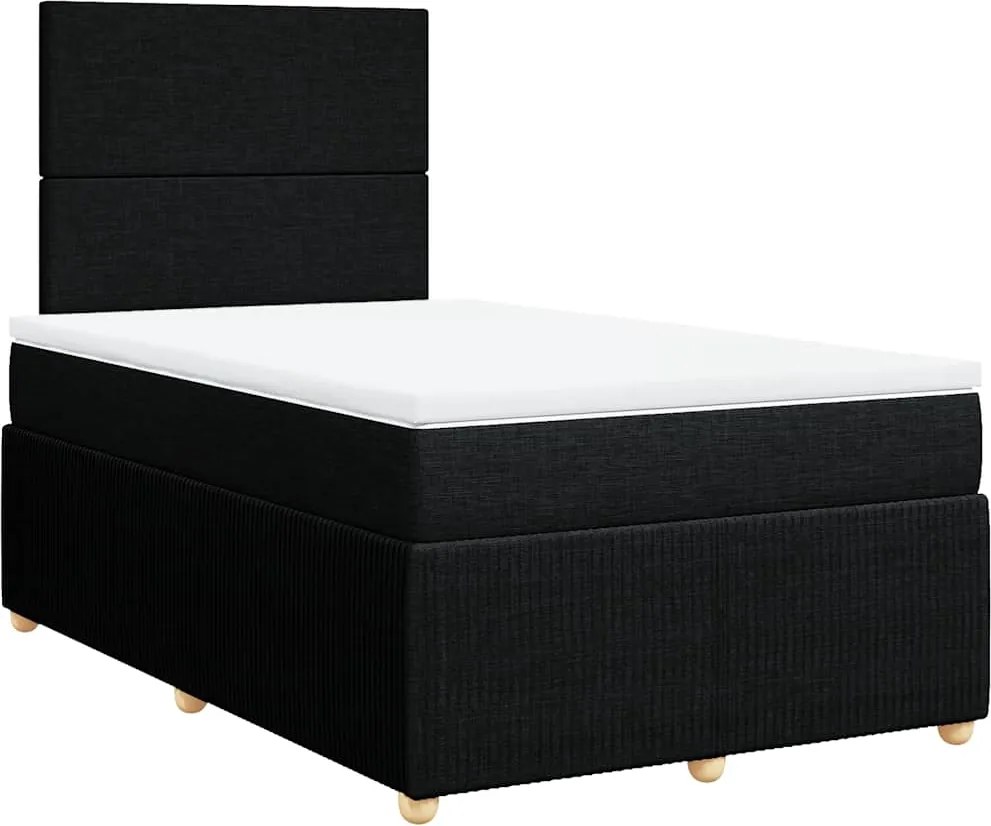 Box spring postel s matrací černá 120x200 cm textil 3292018