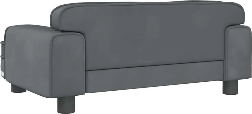 Pelíšek pro psy tmavě šedý 70 x 45 x 30 cm samet 171884
