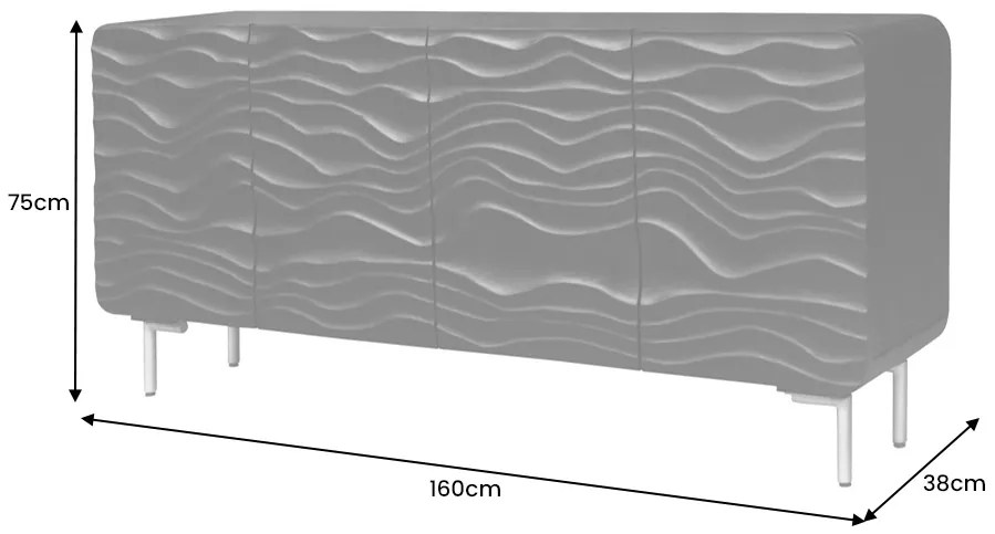 Designová komoda Gavrilla 160 cm černé mango
