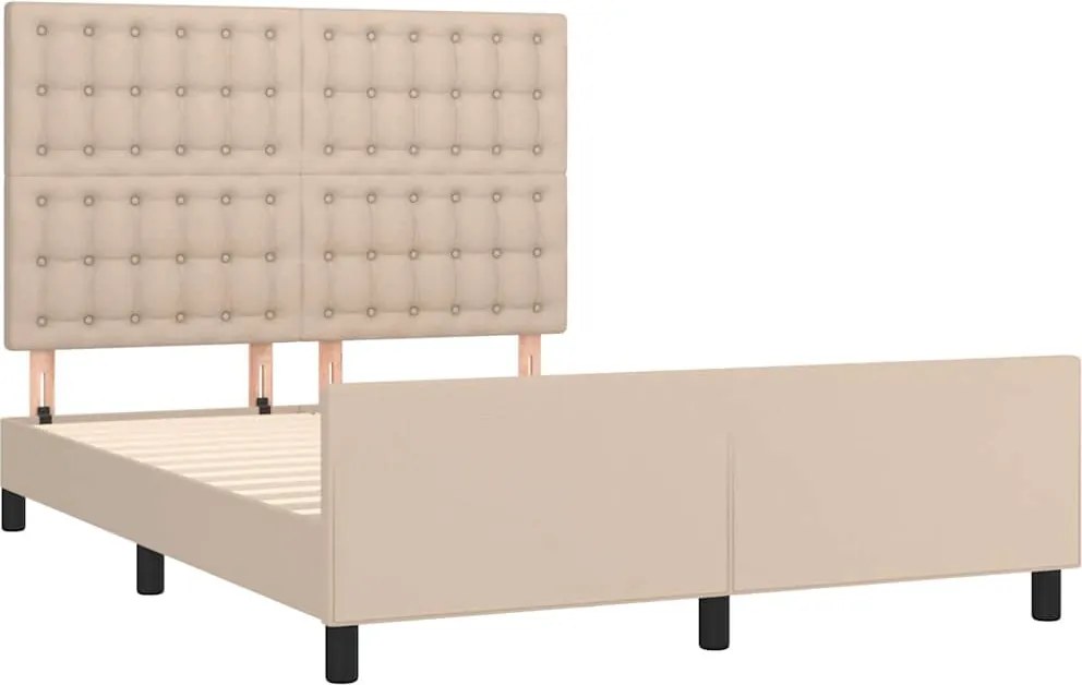Rám postele s čelem cappuccino 140x190 cm umělá kůže 3125572
