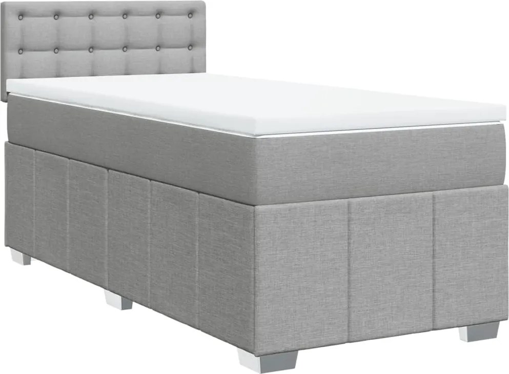 Box spring postel s matrací světle šedá 80 x 200 cm textil 3286909