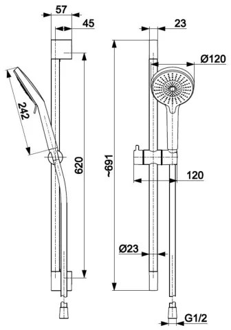KFA Armatura 841-345-00 - Sprchová sada OTAVA lesklý chrom