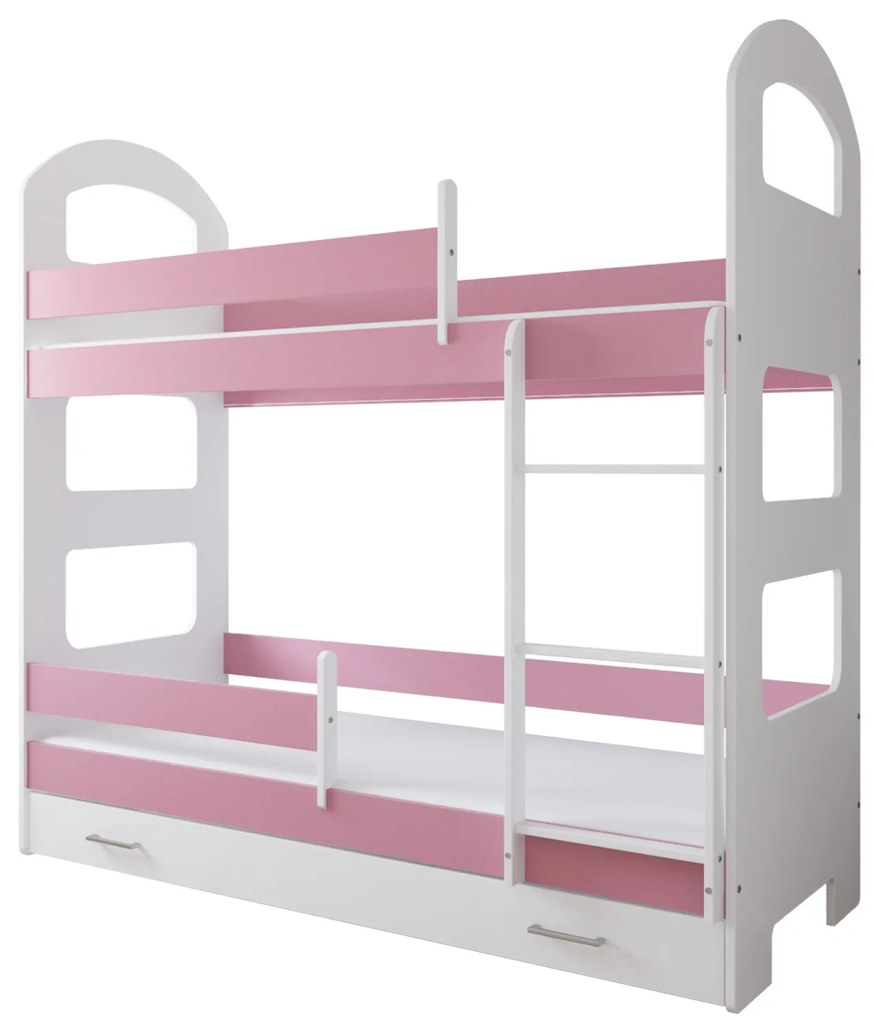 BabyBeds Dětská patrová postel HONZÍK II 180x80 Barevné provedení: Šedá, Úložný prostor: Ano, s úložným prostorem