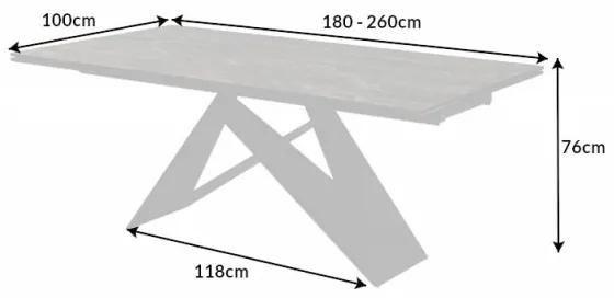 Hnědý rozkládací jídelní stůl Prometheus 180-260 cm