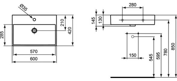 Ideal Standard Strada Umyvadlo 60 cm K077801