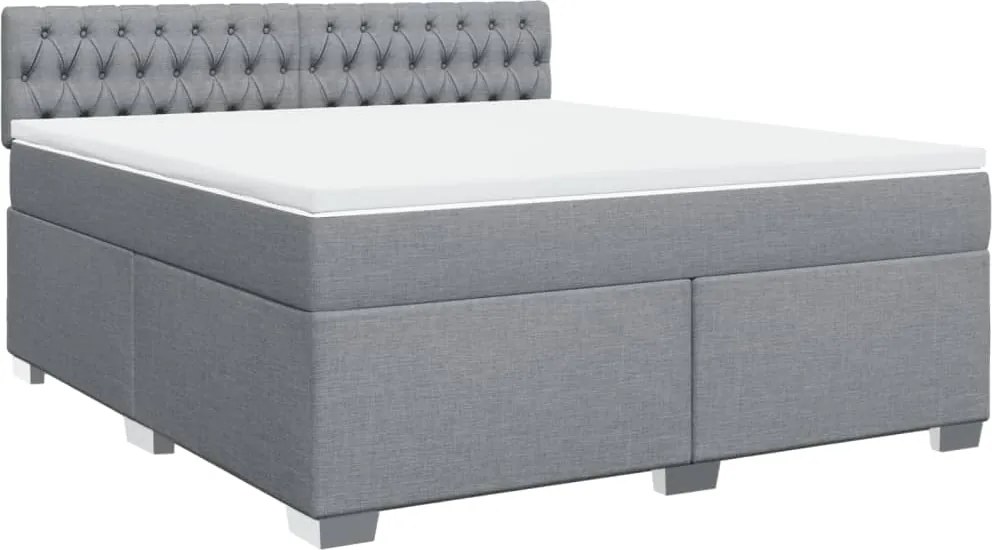 Box spring postel s matrací světle šedá 180 x 200 cm textil 3288274