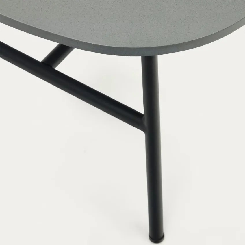 OnaDnes -20% Šedý konferenční stolek Kave Home Bramant 100 x 60 cm s černou podnoží