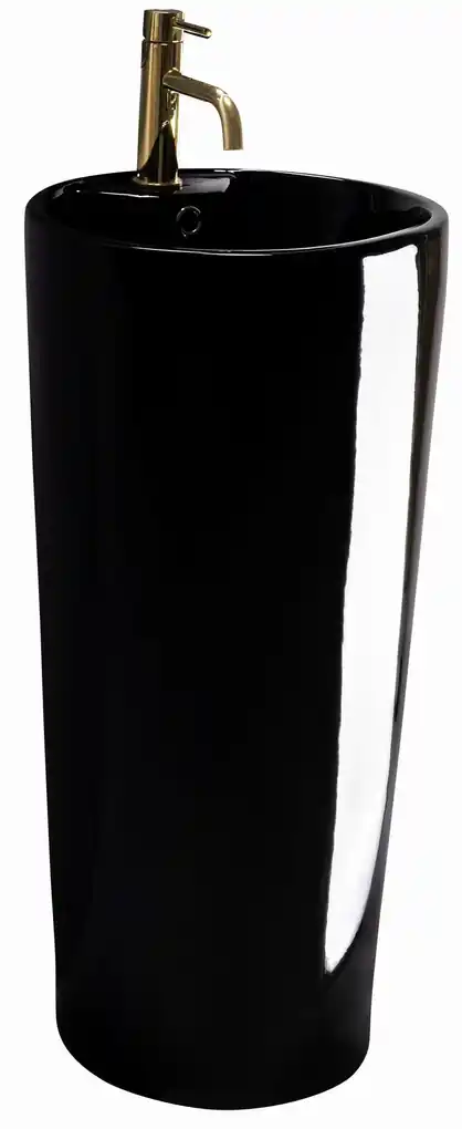Volně stojící keramické umyvadlo REA BLANKA Barva: Černá, kód produktu: ,  rozměry (mm): ø 400x850 | BIANO