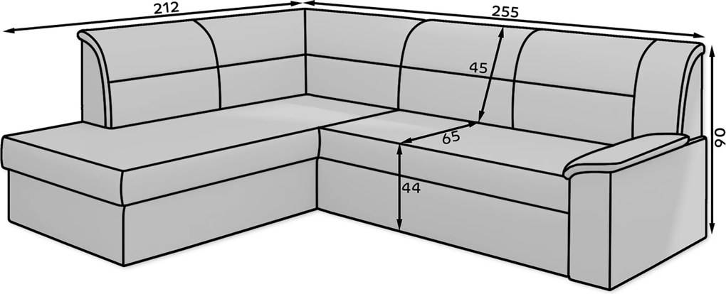 Eltap Rohová sedací souprava Elano Materiál a barva potahu: Soft 33 - béžová, Orientace: pravá