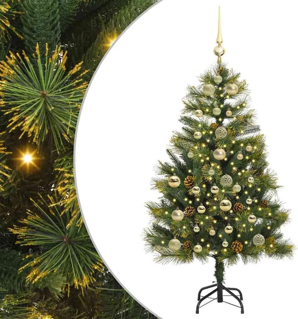 Umělý sklopný vánoční stromeček s kužely Zelená 150 cm 3395084