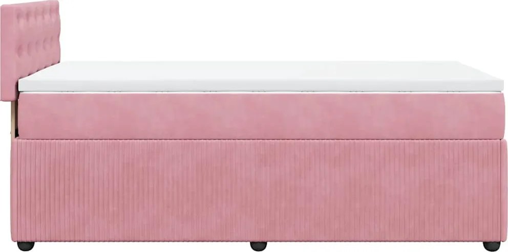 Box spring postel s matrací růžová 90x190 cm samet 3289919