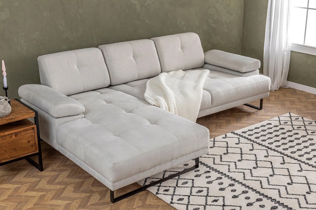 Atelier del Sofa Rohová sedací souprava Mustang Large Left - Beige, Béžová