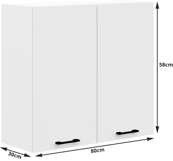 Horní kuchyňská skříňka OLIWIA W80 H580 bílá