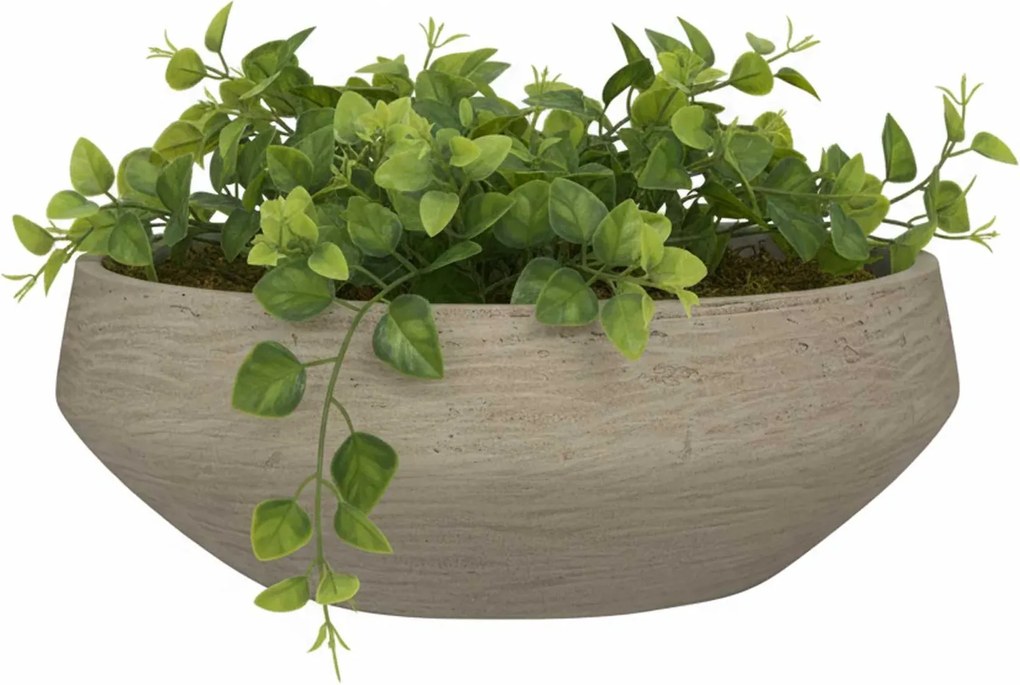 Dekorační mísa SKRELLE, vláknocement, 45x16 cm, béžová