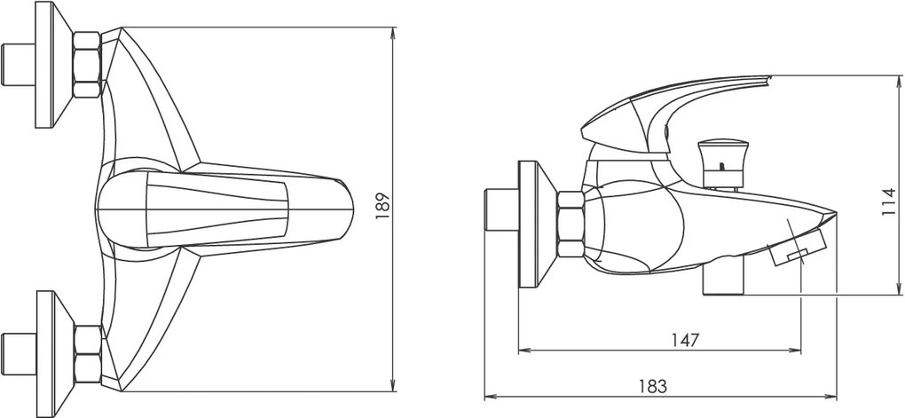 Novaservis Metalia 57 57020.0 Vanová baterie nástěnná 150 mm