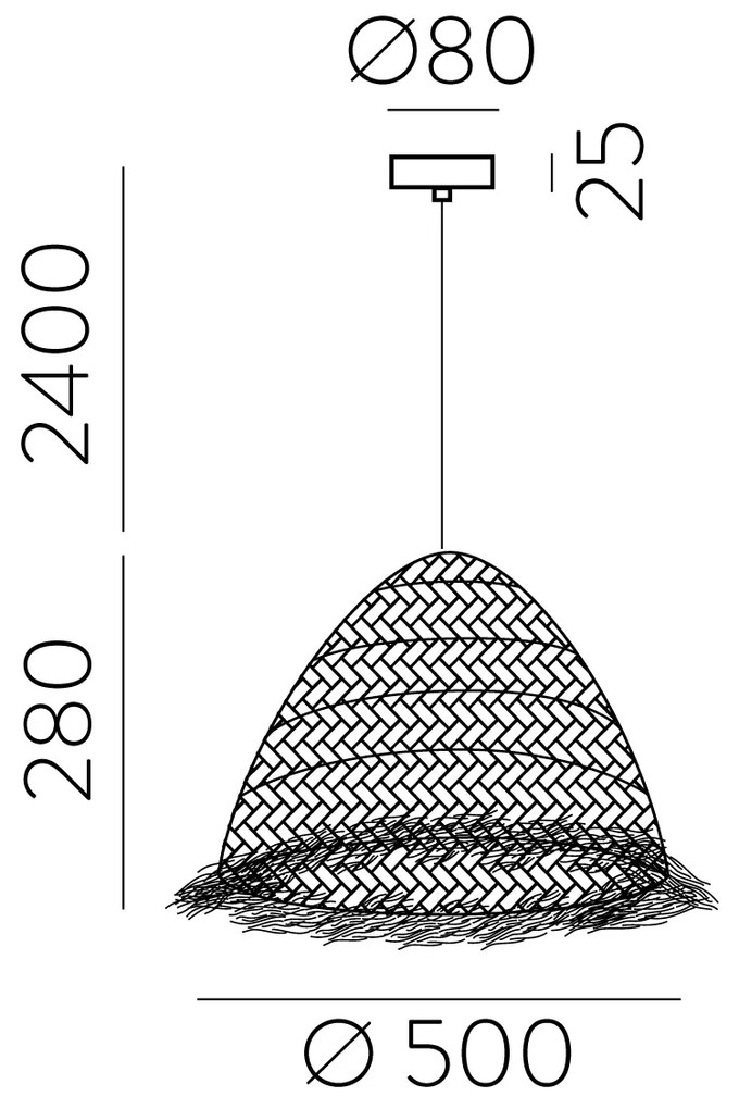 ACB Iluminacion Zavěsné svítidlo SAMIRA,   ⌀ 50 cm, 1xE27 15W