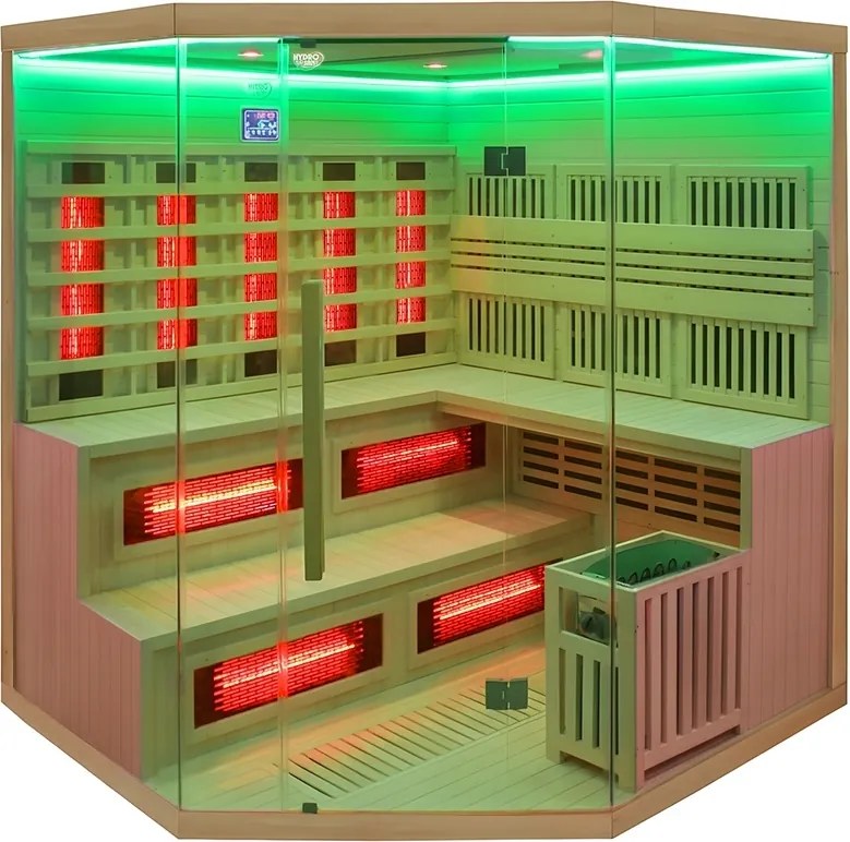 BPS-koupelny Kombinovaná sauna 2v1 - Infrasauna + finská sauna 200x200, 5-6 osob