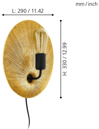 Eglo 98379 - Nástěnné svítidlo GASCUERIA 1xE27/60W/230V