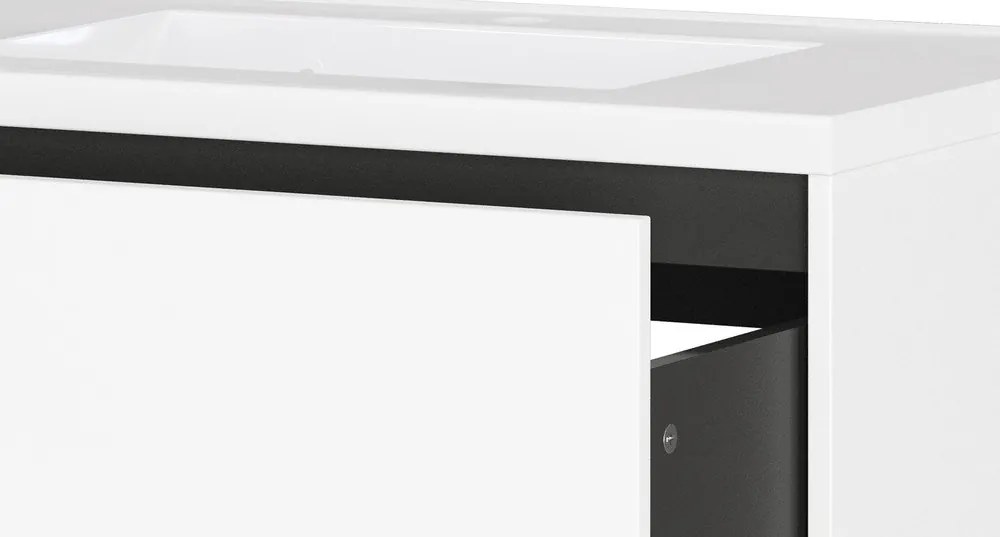 Bílá matná závěsná skříňka pod umyvadlo 81x61 cm Bodera – Germania