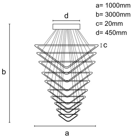 LED Stmívatelný lustr na lanku LED/385W/230V 3000-6500K + dálkové ovládání