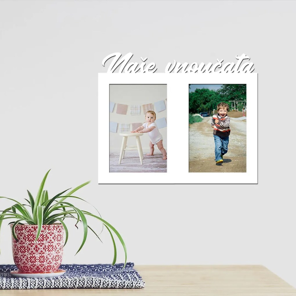dřevo života Dřevěný fotorámeček Naše vnoučata Zvolte barvu dekoru: Buk, Zvolte velikost fotografie (cm): 13x18, Počet fotorámečků: 2