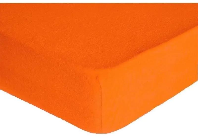 DekorTextil Napínací prostěradlo FROTÉ Premium oranžové ROZMĚR: (š/d/v) 100 x 200 x 20 cm