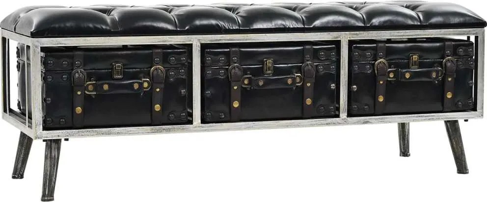 vidaXL Úložná lavice 110 cm černá umělá kůže [339295]
