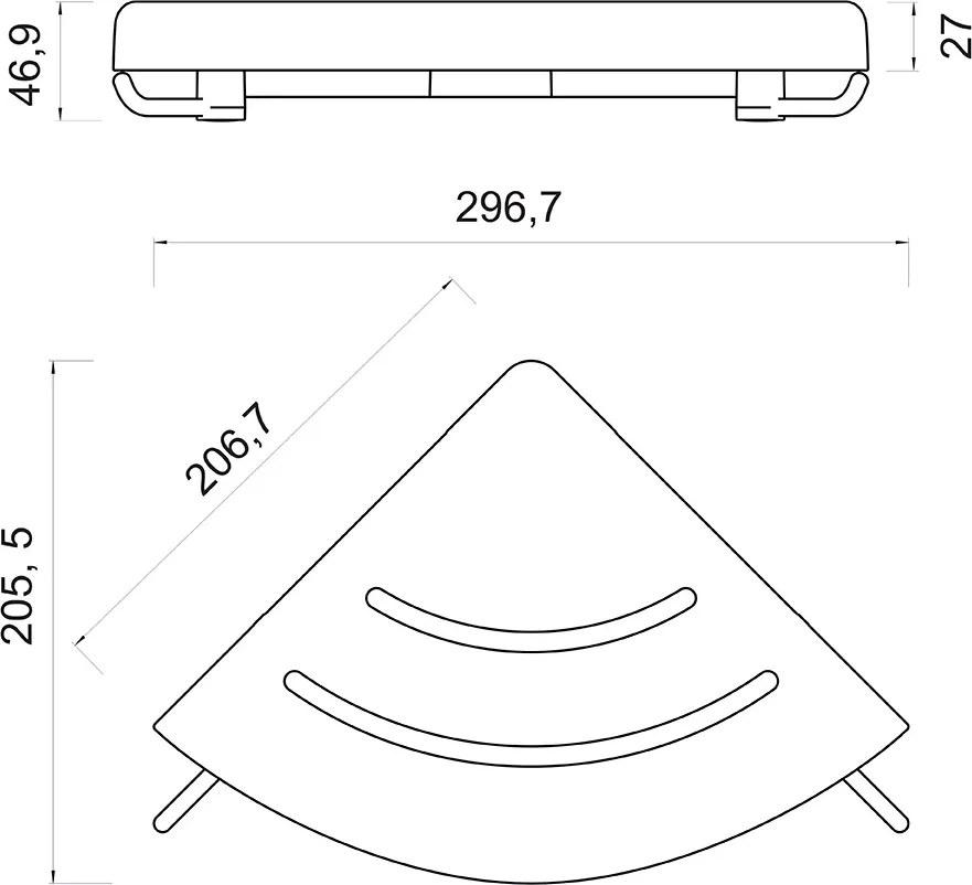 Mereo Mereo, Polička rohová s háčky, CB960A