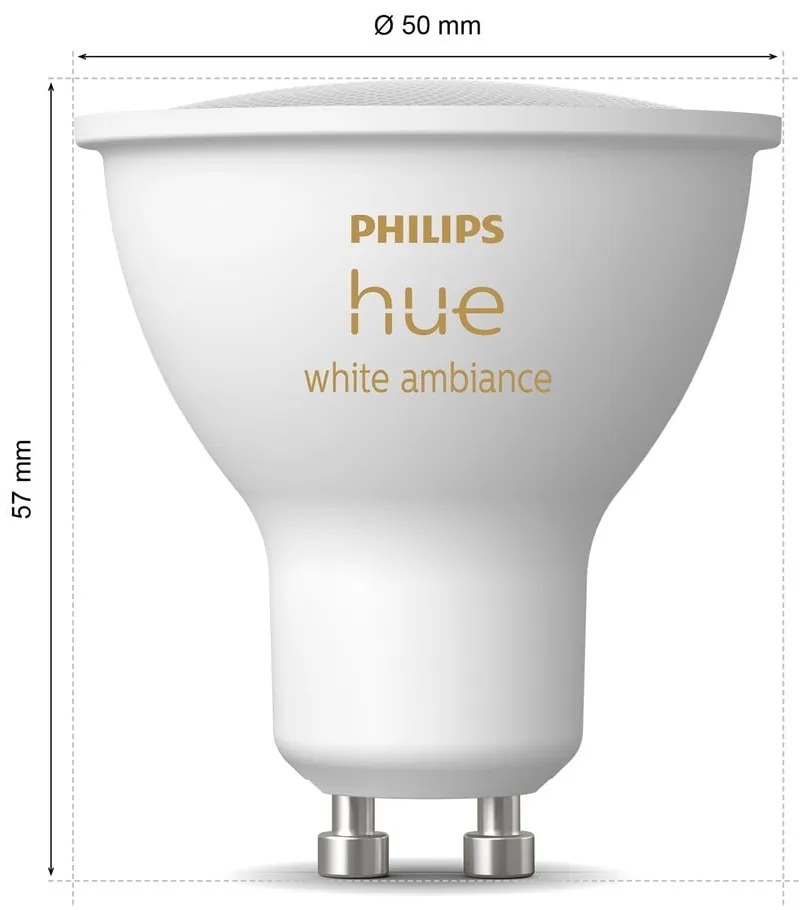 LED smart žárovky v sadě 2 ks GU10, 4 W White ambiance – Philips Hue