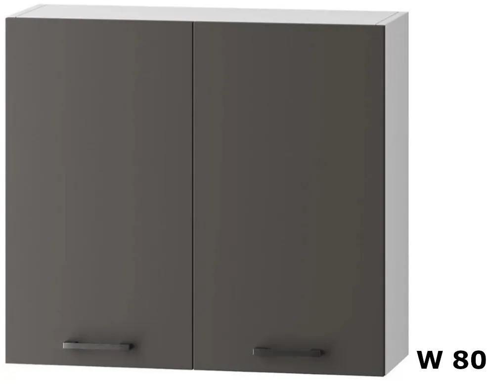Kuchyňská skříňka horní dvoudveřová CLARA W 80, 80x72x28,8, grafit