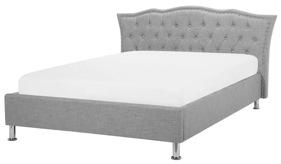 Šedá čalouněná postel Chesterfield 140x200 cm - METZ