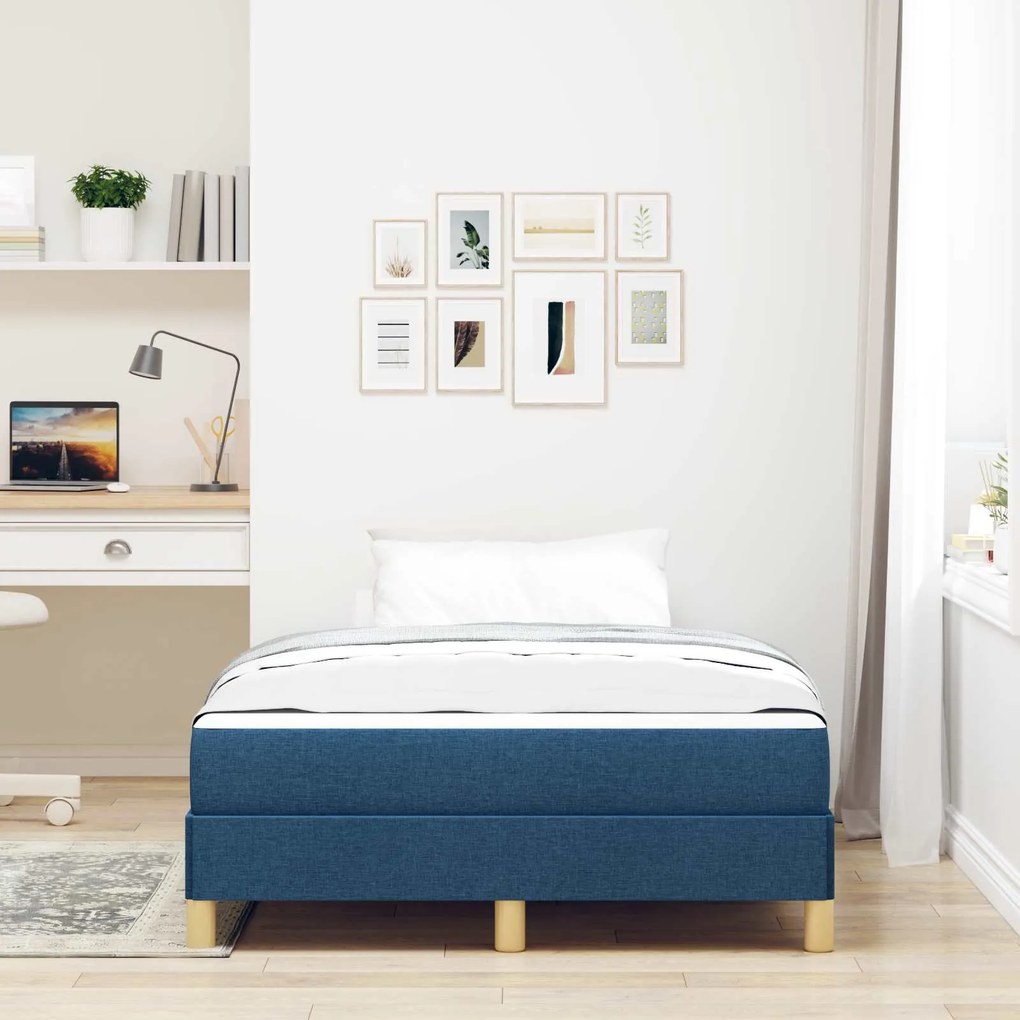 Postel s boxspringem s matrací Modrá 120 x 190 cm textil 3398555