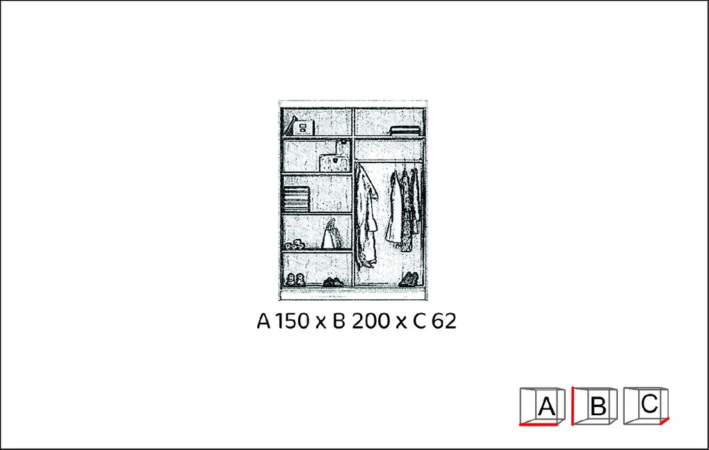 Arkos meble Skříň Asturia 150 Barva: Dub sonoma